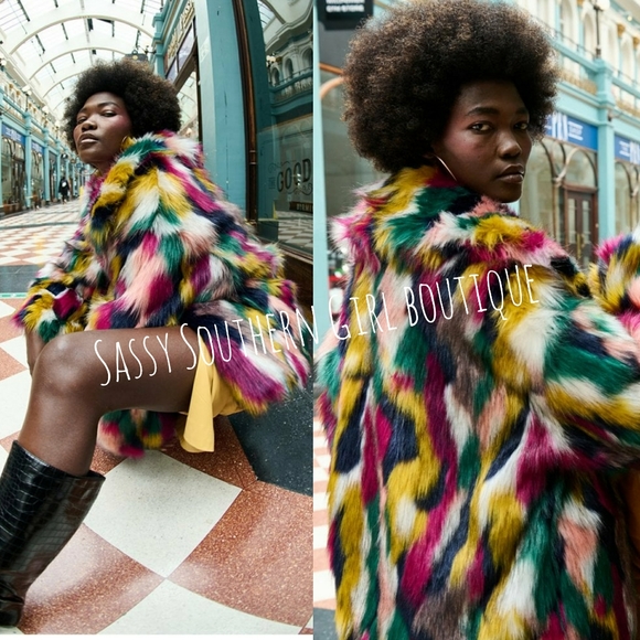 Sassy Southern Girl Boutique | Jackets & Coats | Multi Color Faux Fur ...